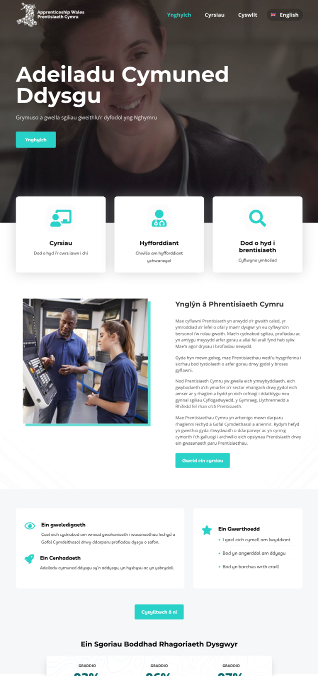 Apprenticeship Wales Website Development - Arkay Digital